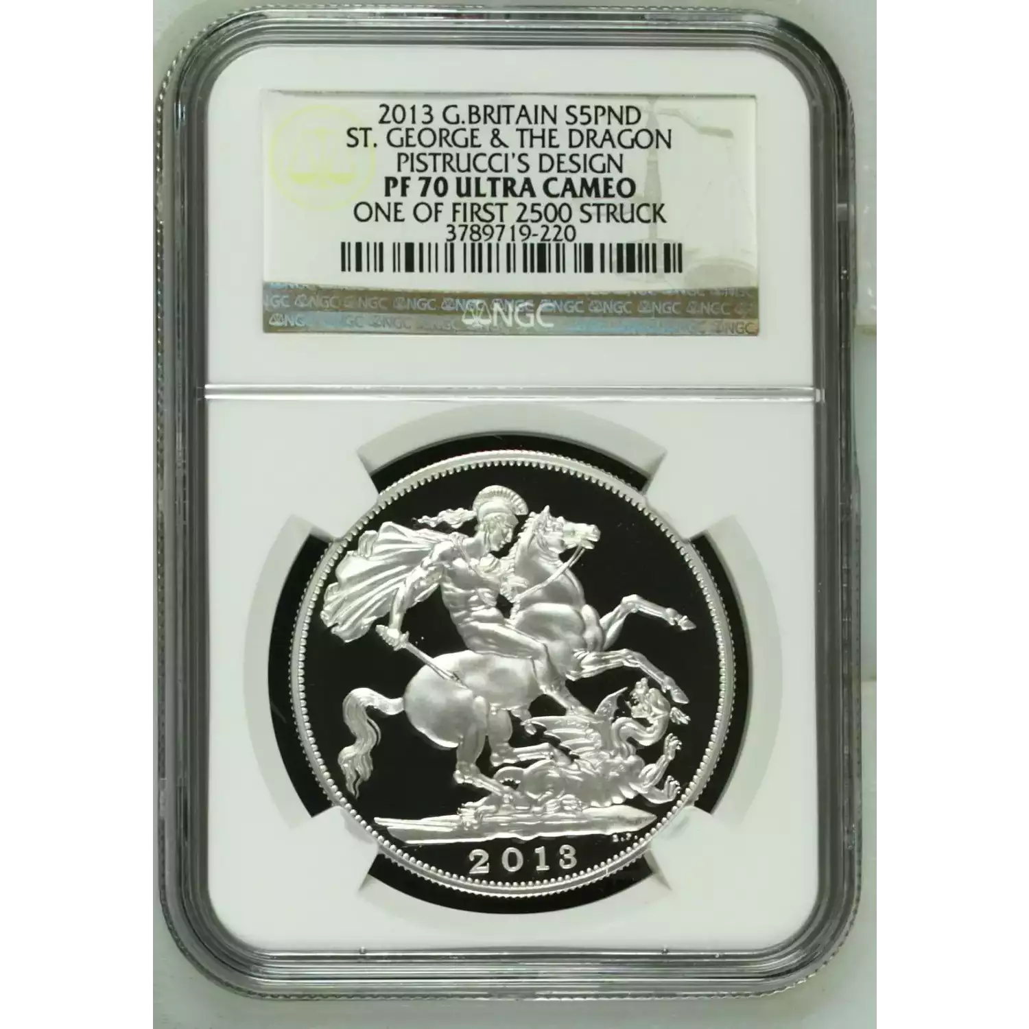 2013 G.BRITAIN ST. GEORGE & THE DRAGON PISTRUCCI'S DESIGN S5PND NGC PF ...